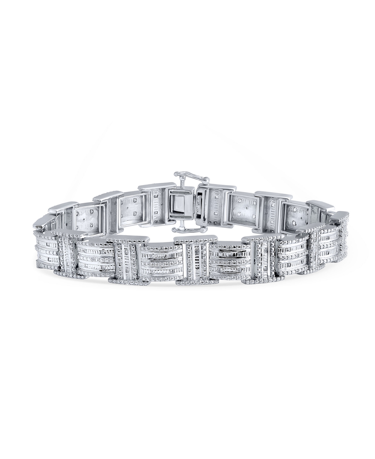 Click here for Diamond Round & Baguette Square Link Bracelet (3/4... prices