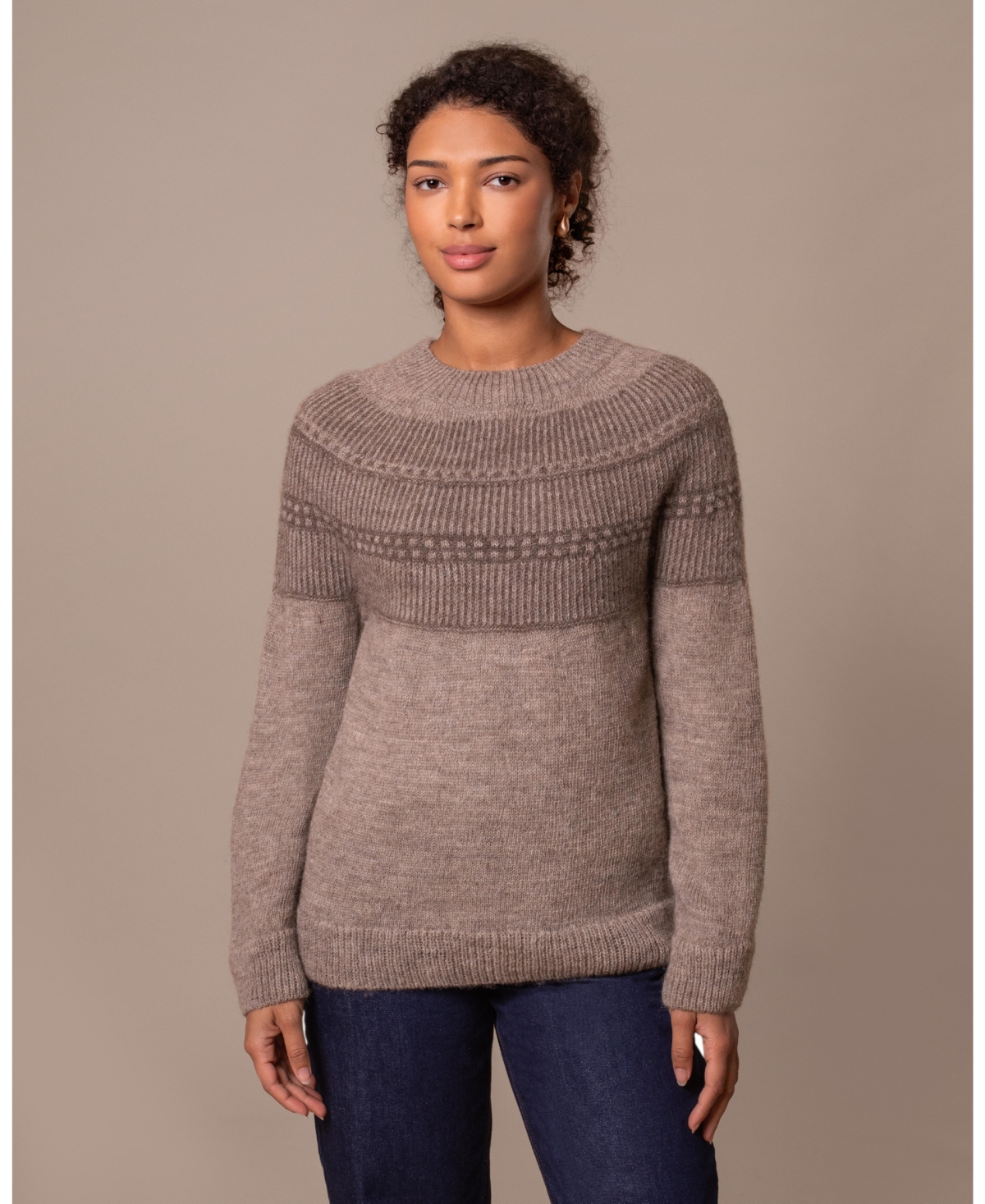 Click here for Celtic & Co. Womens British Wool Yoke Pattern Swea... prices