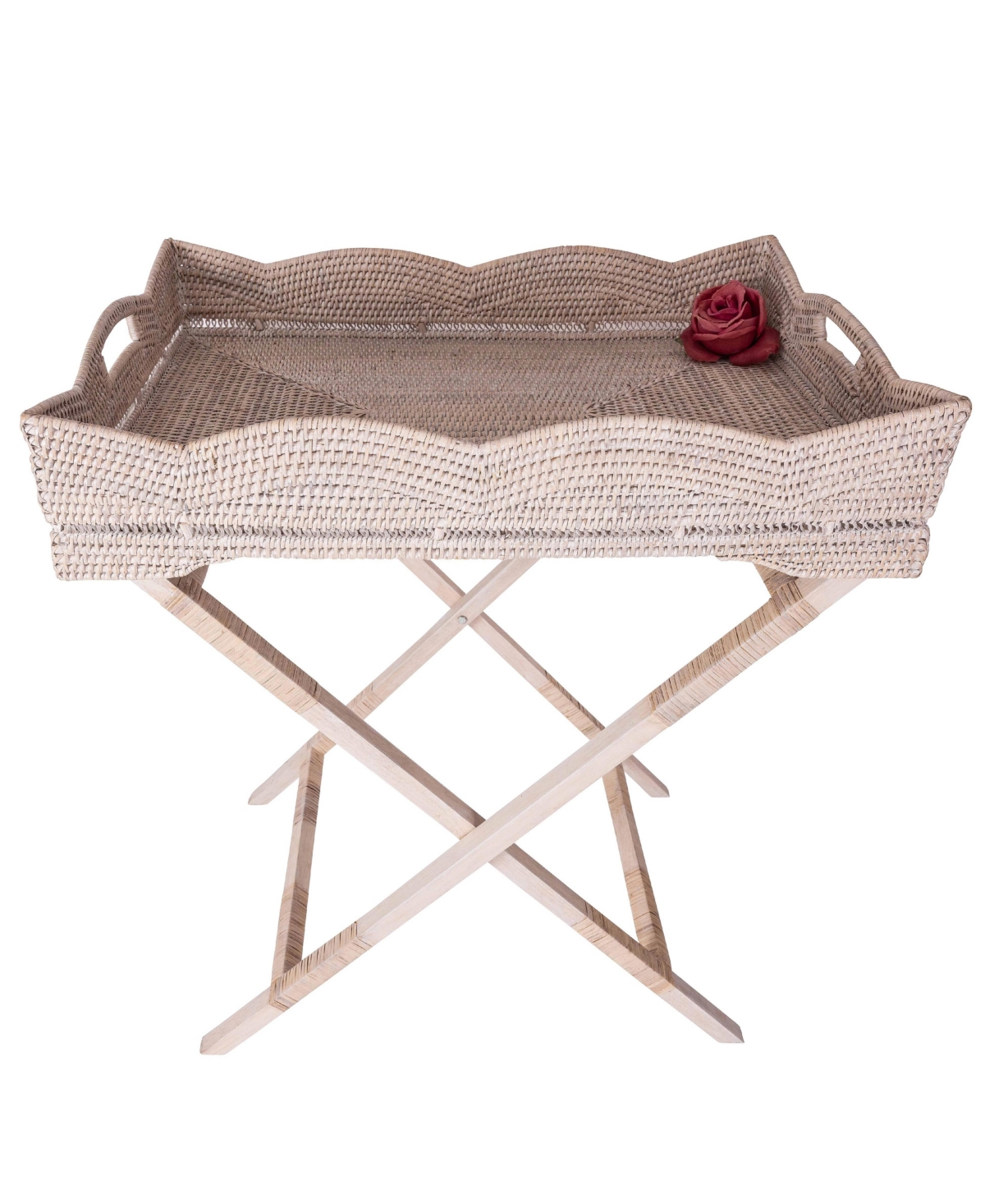 Click here for Artifacts Rattan Scallop Design Butler Tray with W... prices