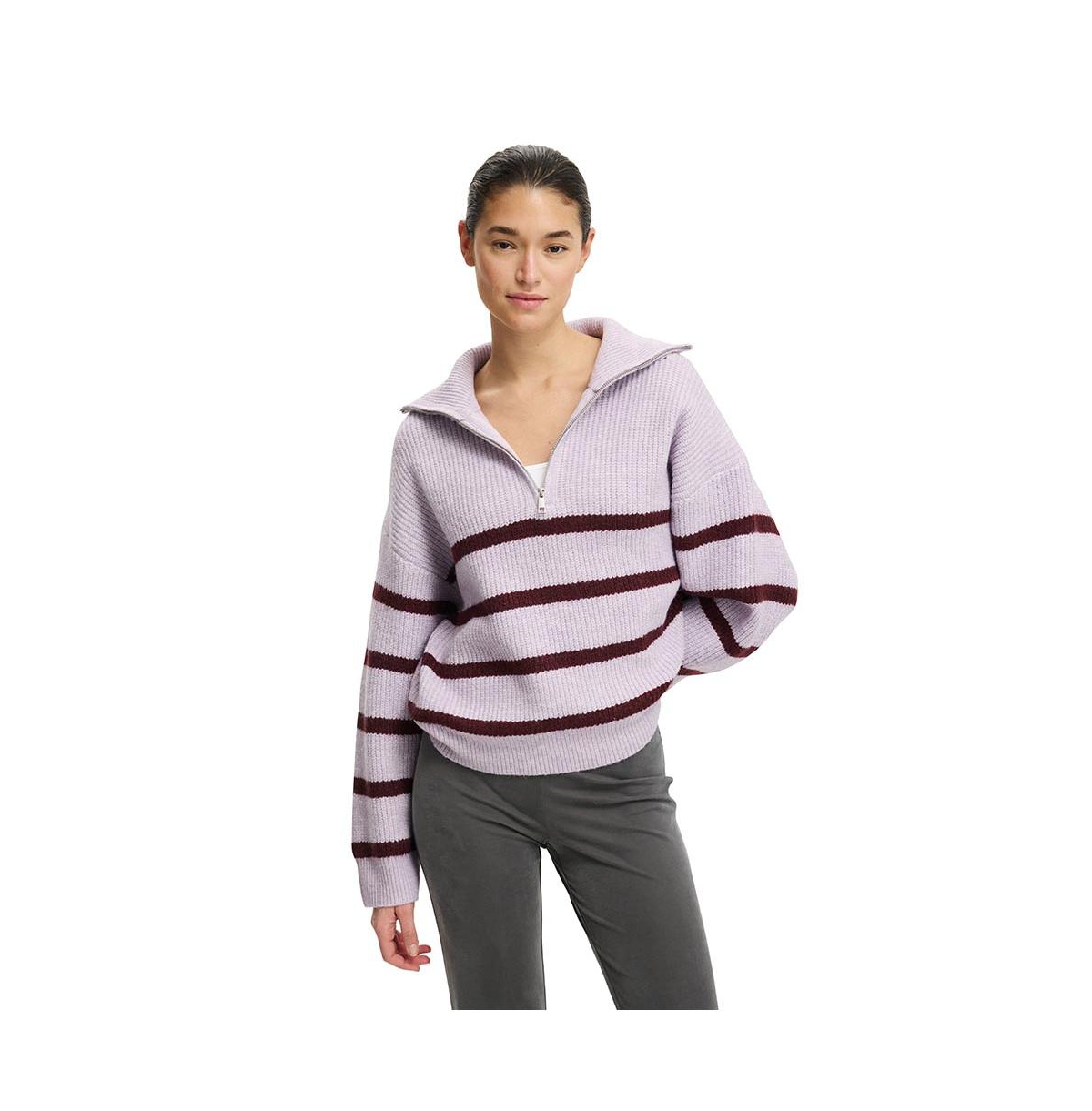 Click here for Cotton On Womens Luxe Half Zip Pullover - Lilac st... prices