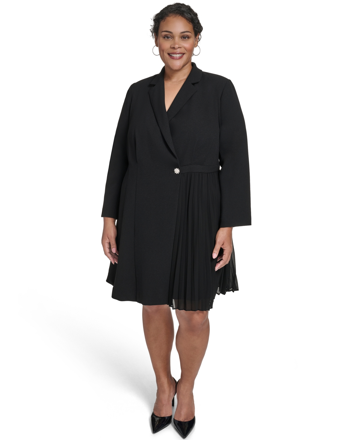Click here for Vince Camuto Plus Size Fit and Flare Blazer Dress... prices