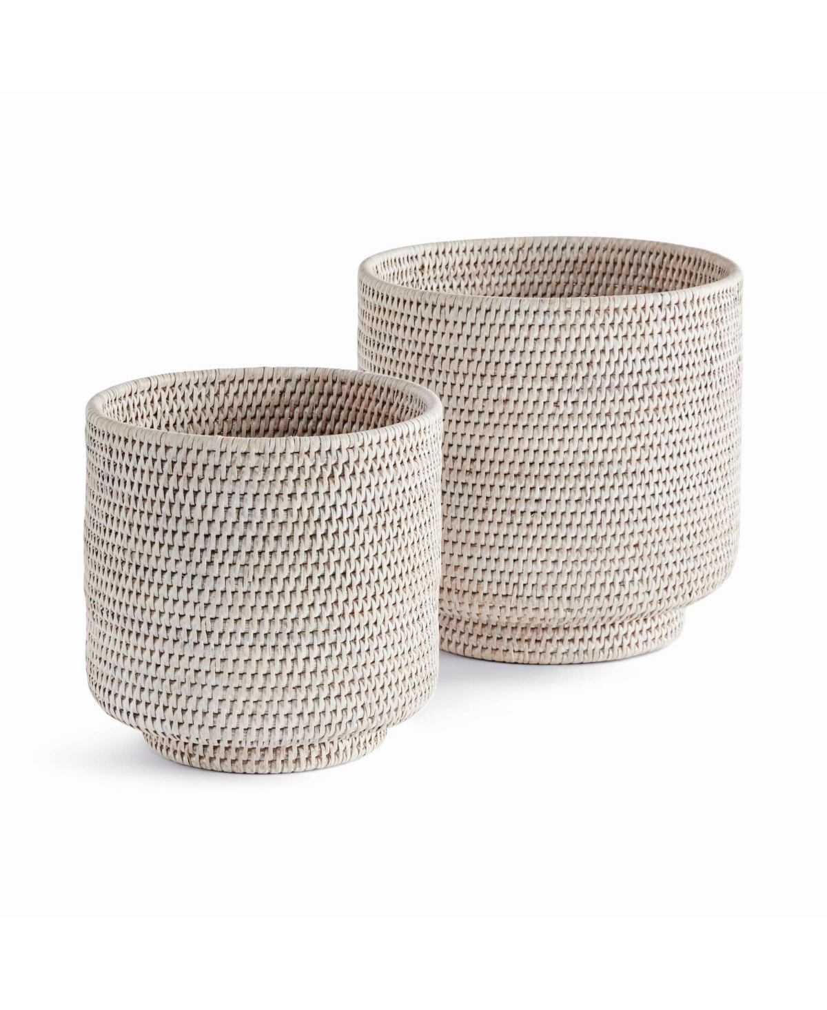 Click here for Burma Rattan Cachepots Large Set Of 2 - White prices