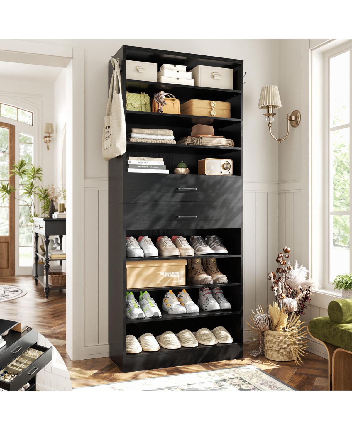 Click here for Aheaplus 8-Tier Shoe Rack with 2 Drawers  80 High... prices