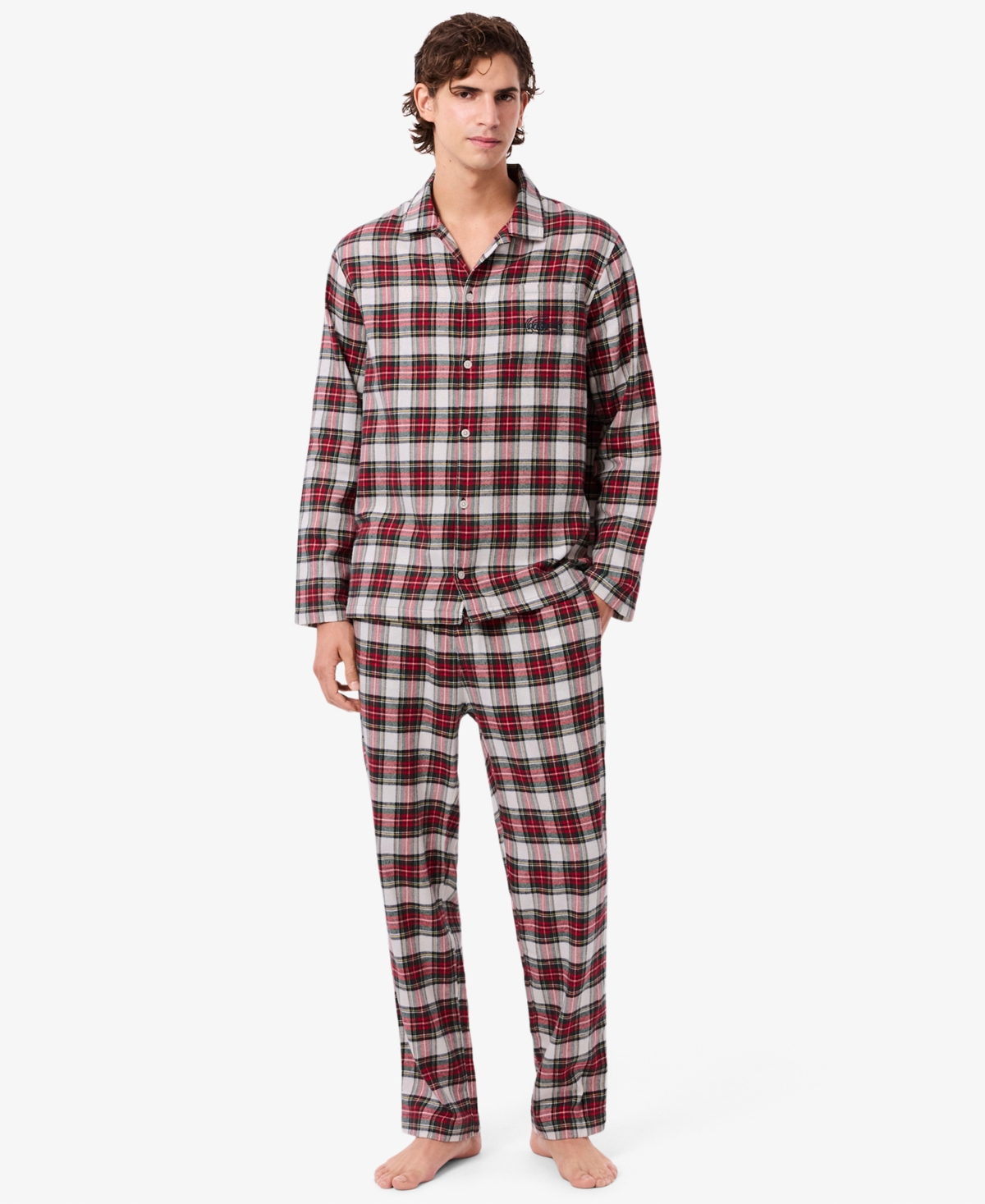 Click here for Lacoste Mens 2-Piece Flannel Crewneck Top and Paja... prices
