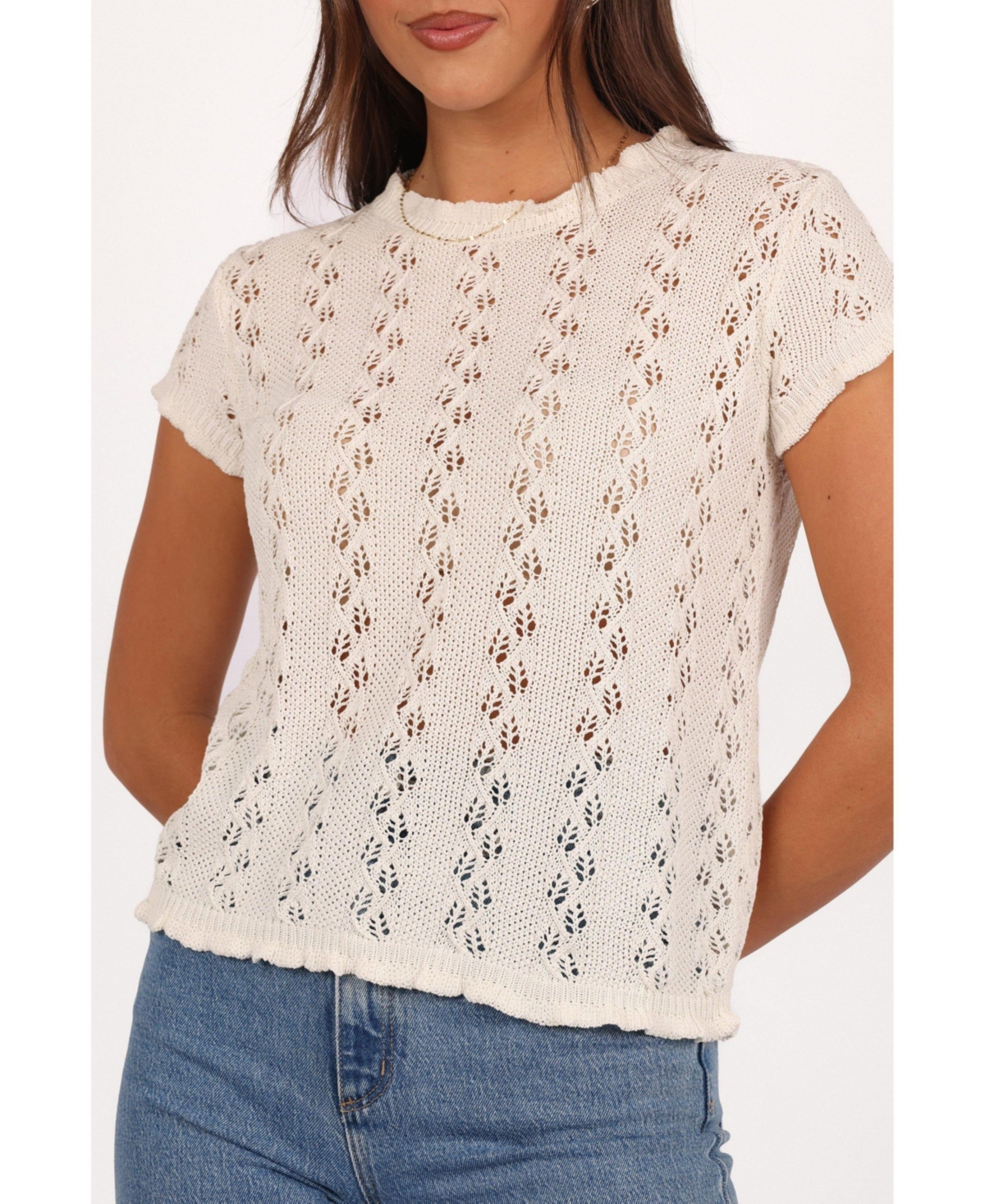 Click here for Petal and Pup Womens Analynn Knit Top - Cream prices