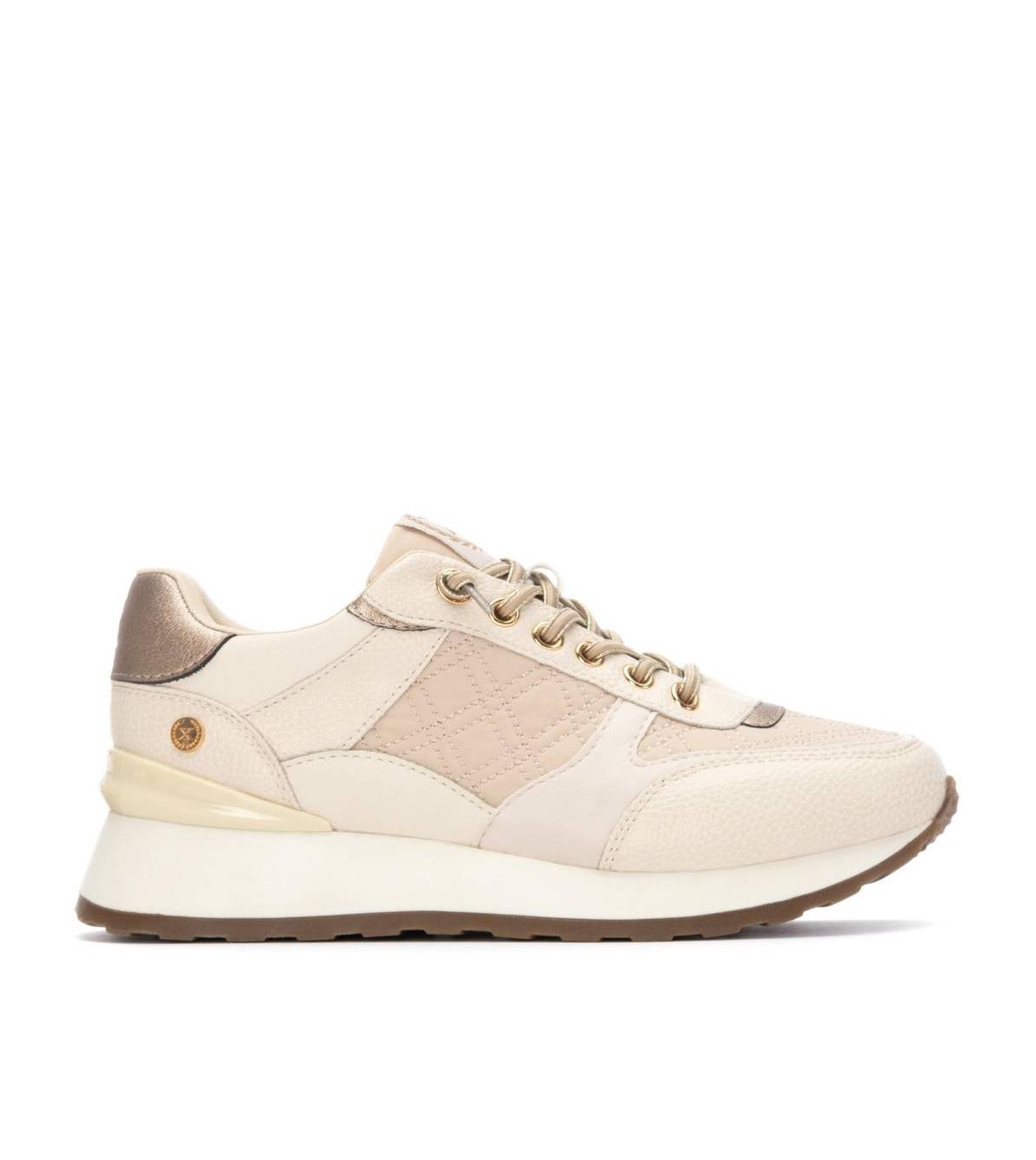 Click here for Womens Lace-Up Casual Sneakers By Xti - Beige prices