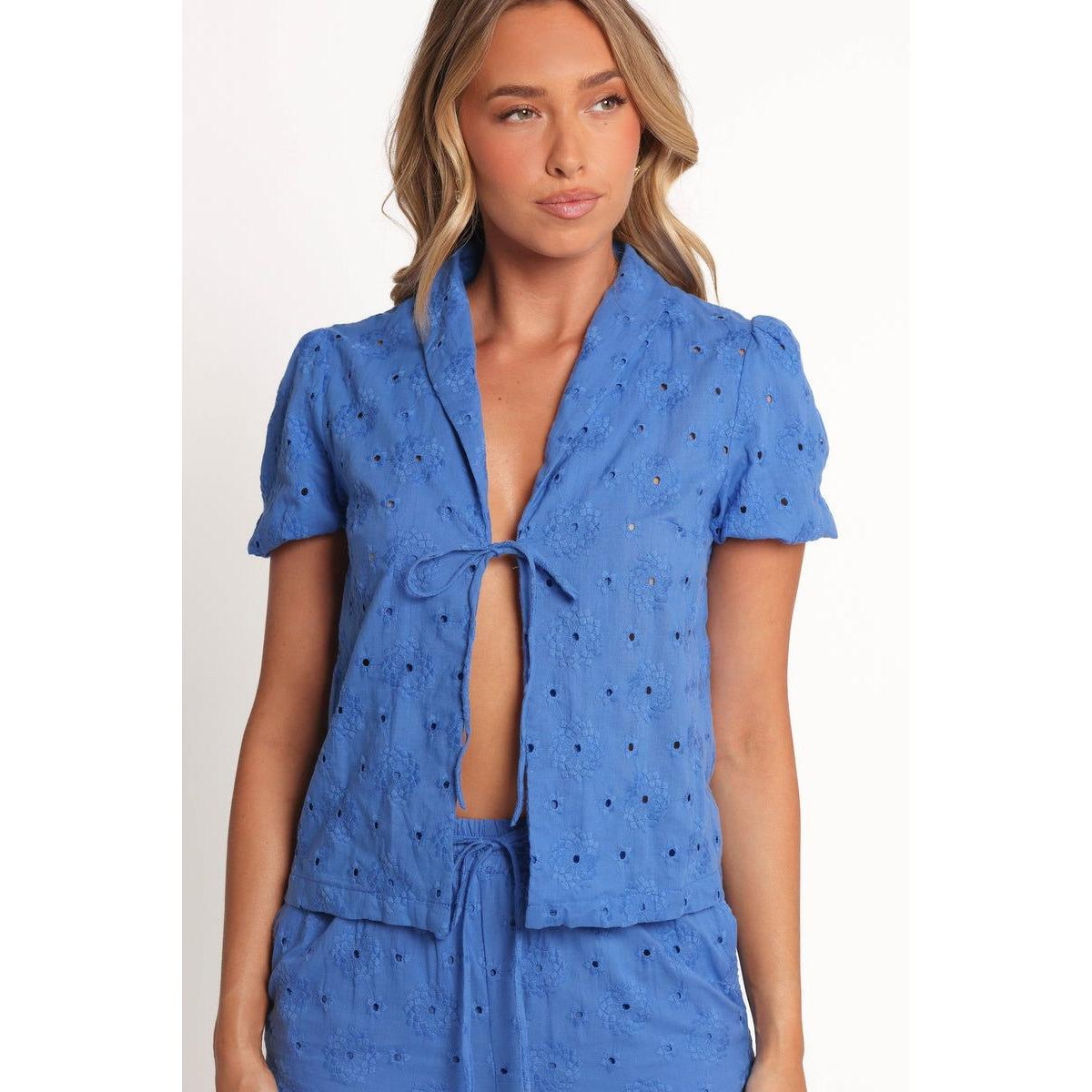 Click here for Petal and Pup Womens Ksenia Embroidered Tie Top -... prices