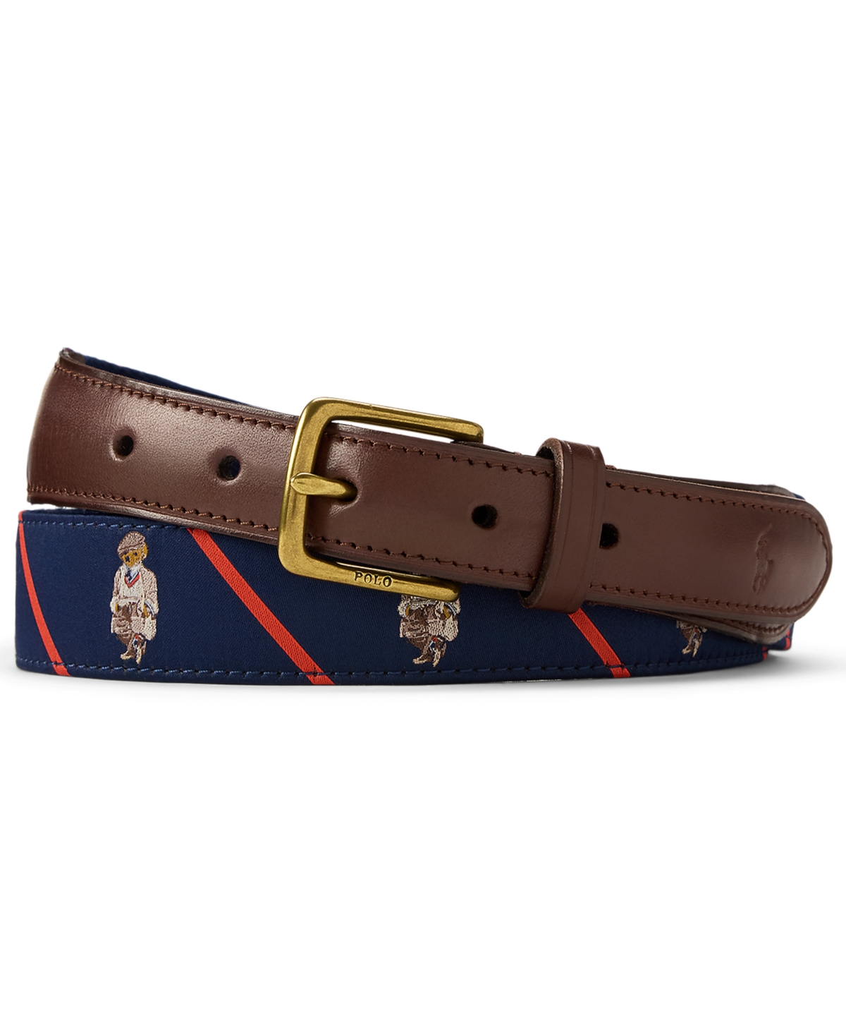 Click here for Polo Ralph Lauren Mens Polo Bear Leather Belt - Br... prices