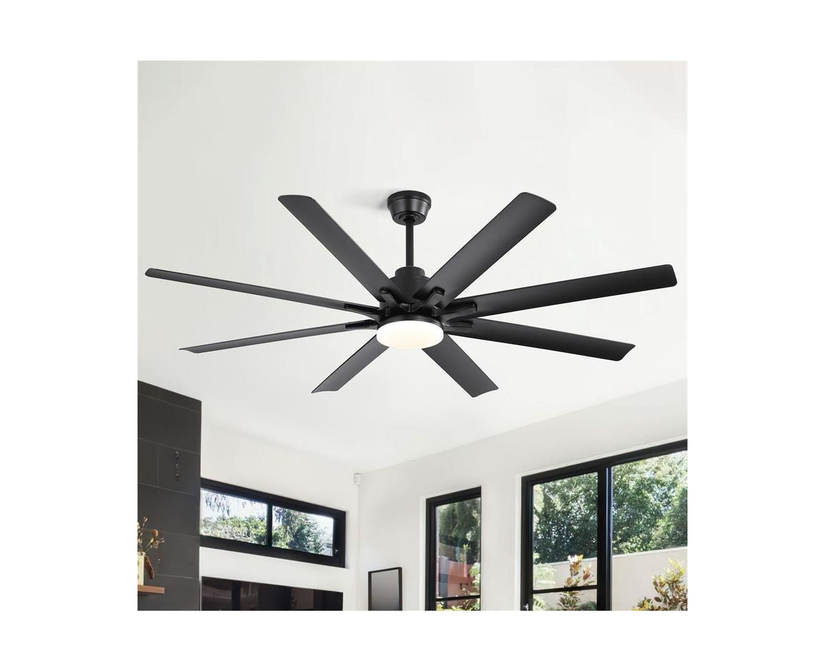 Click here for 66-inch Modern Black 8-blade Ceiling Fan with Inte... prices