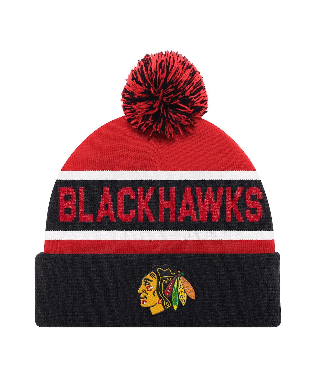 Click here for Starter Mens Red Chicago Blackhawks Cuffed Knit Ha... prices