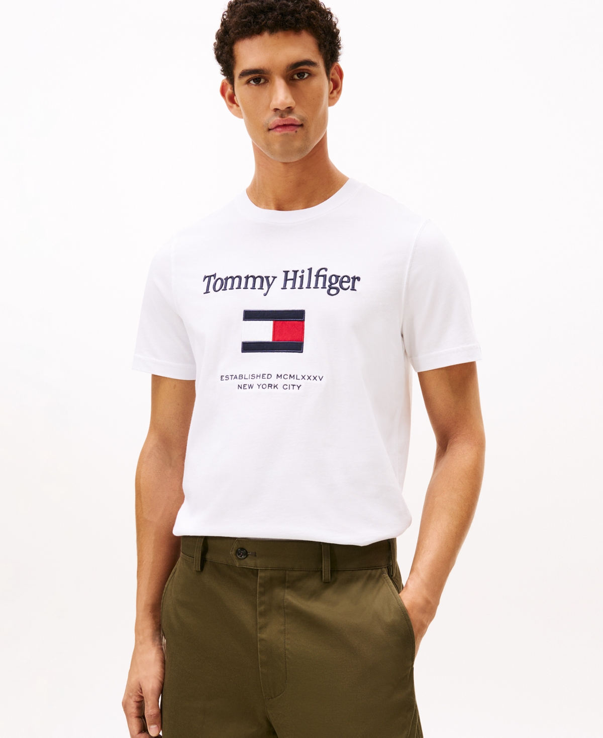 Click here for Tommy Hilfiger Mens Logo Embordered Flag T-Shirt -... prices