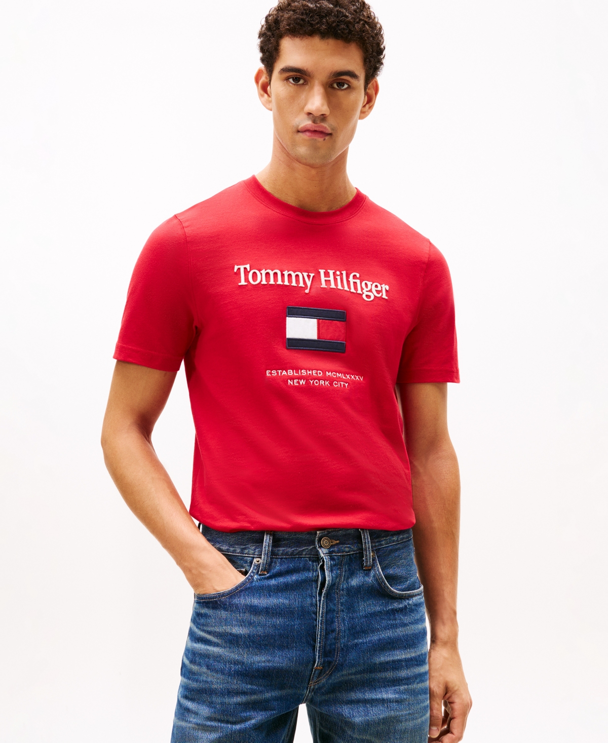 Click here for Tommy Hilfiger Mens Logo Embordered Flag T-Shirt -... prices