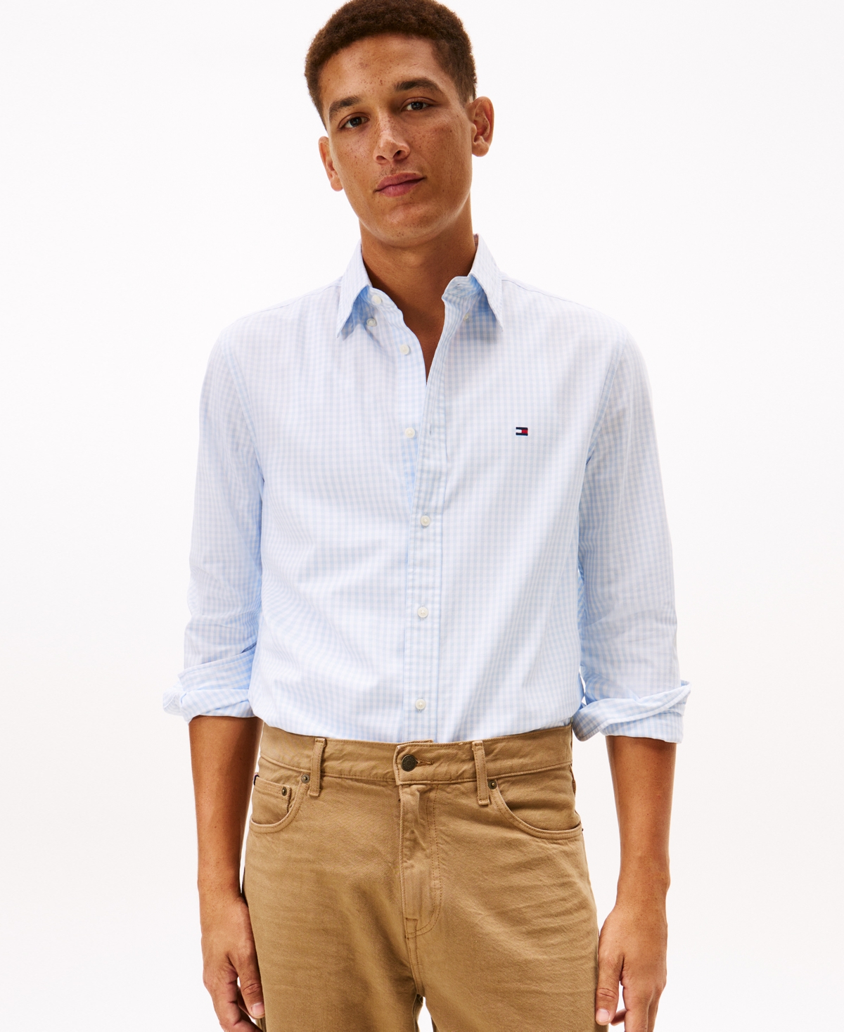 Click here for Tommy Hilfiger Mens Flex Poplin Big Gingham Shirt... prices