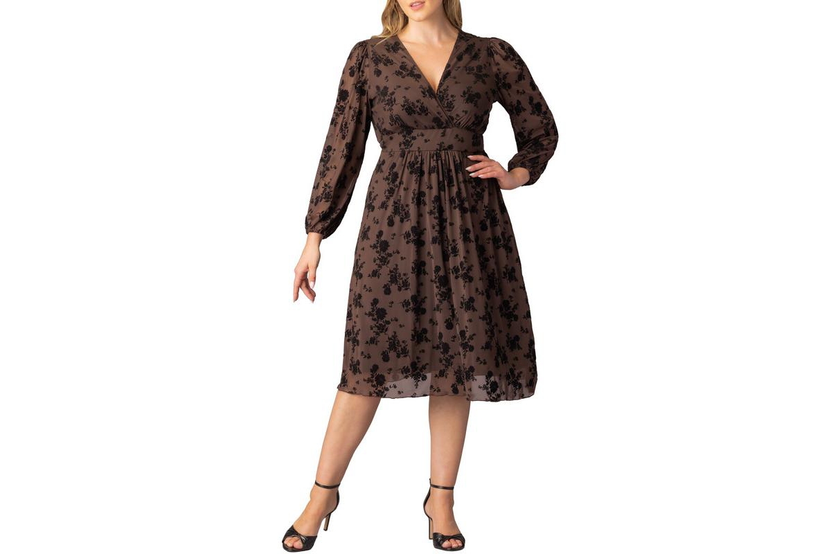 Click here for Kiyonna Plus Size Melanie Long Sleeve Mesh Midi Co... prices