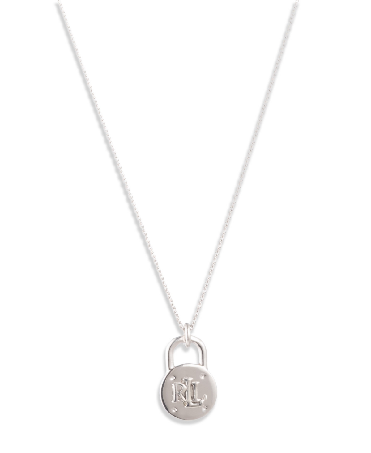 Click here for Lauren Ralph Lauren Silver-Tone Logo Padlock Penda... prices