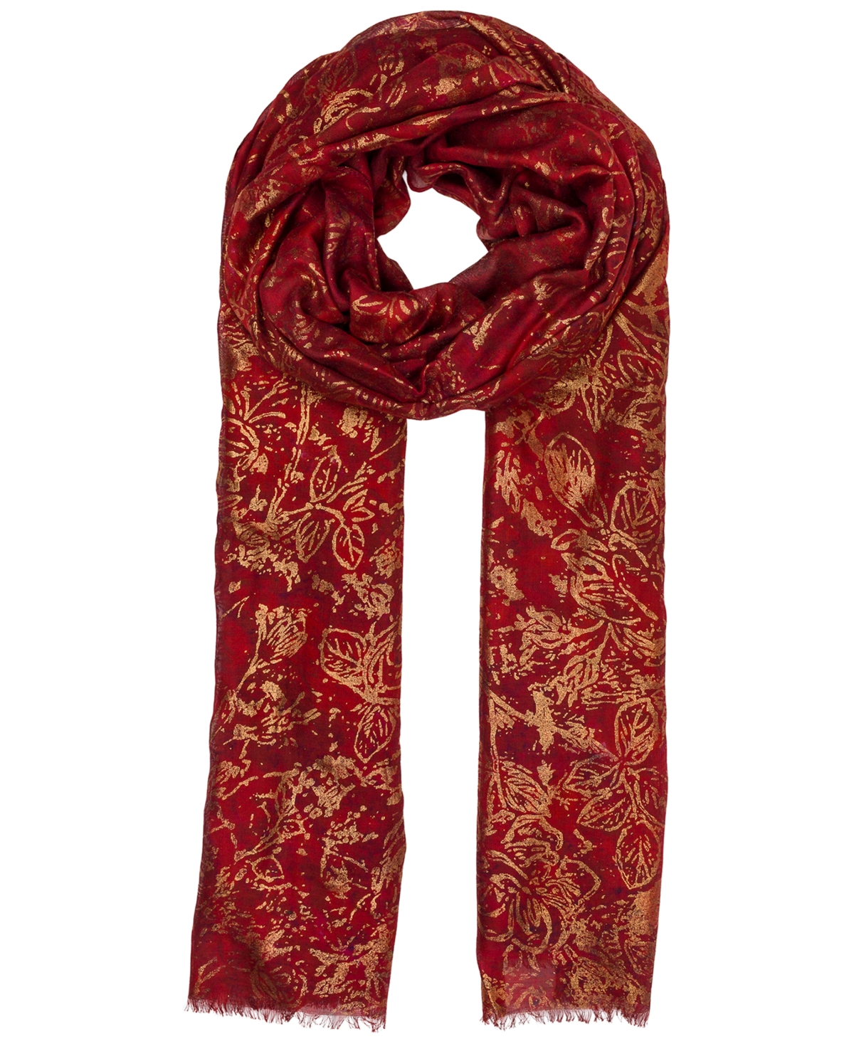Click here for Patricia Nash Bark Leaves Scarf - Ruby Red prices