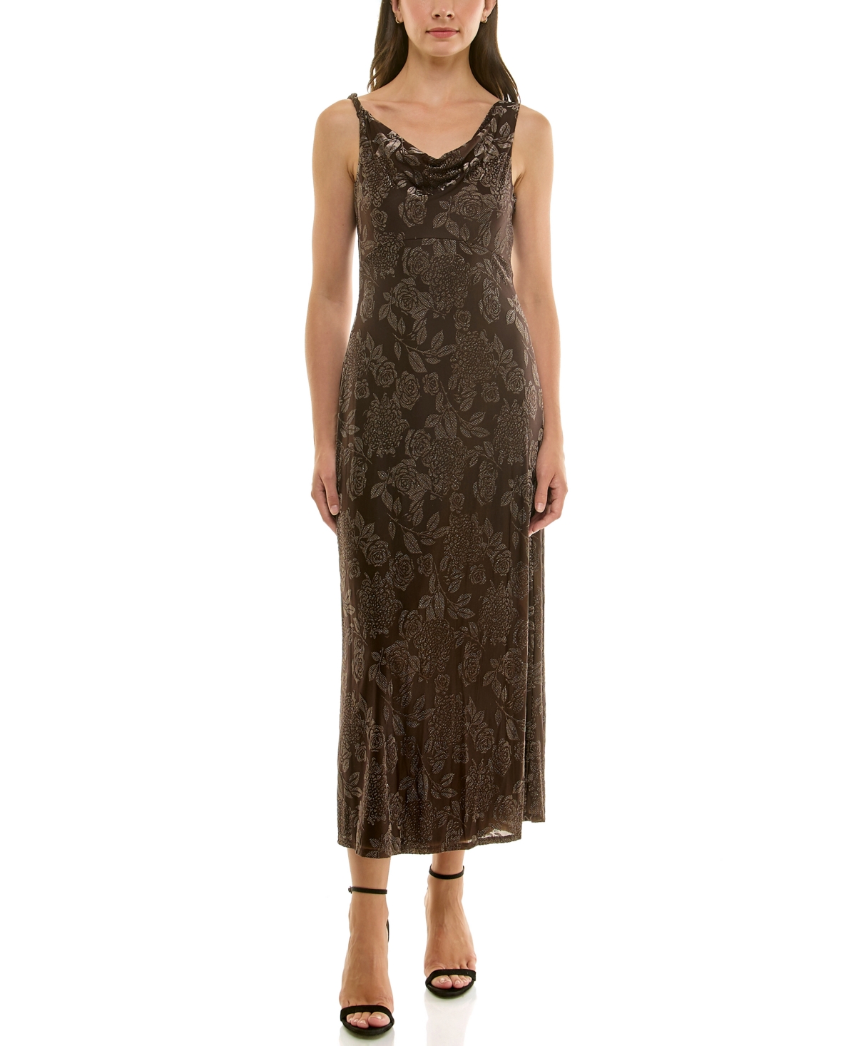 Click here for Taylor Petite Sleeveless Midi Dress - Brown prices
