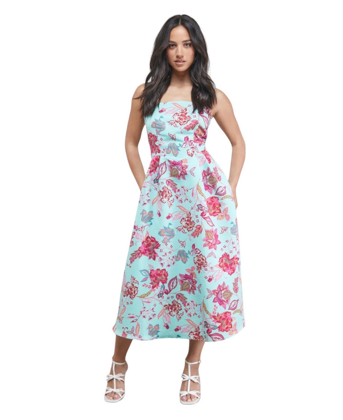 Click here for Oasis Womens Strappy Midi Prom Dress - Floral prices