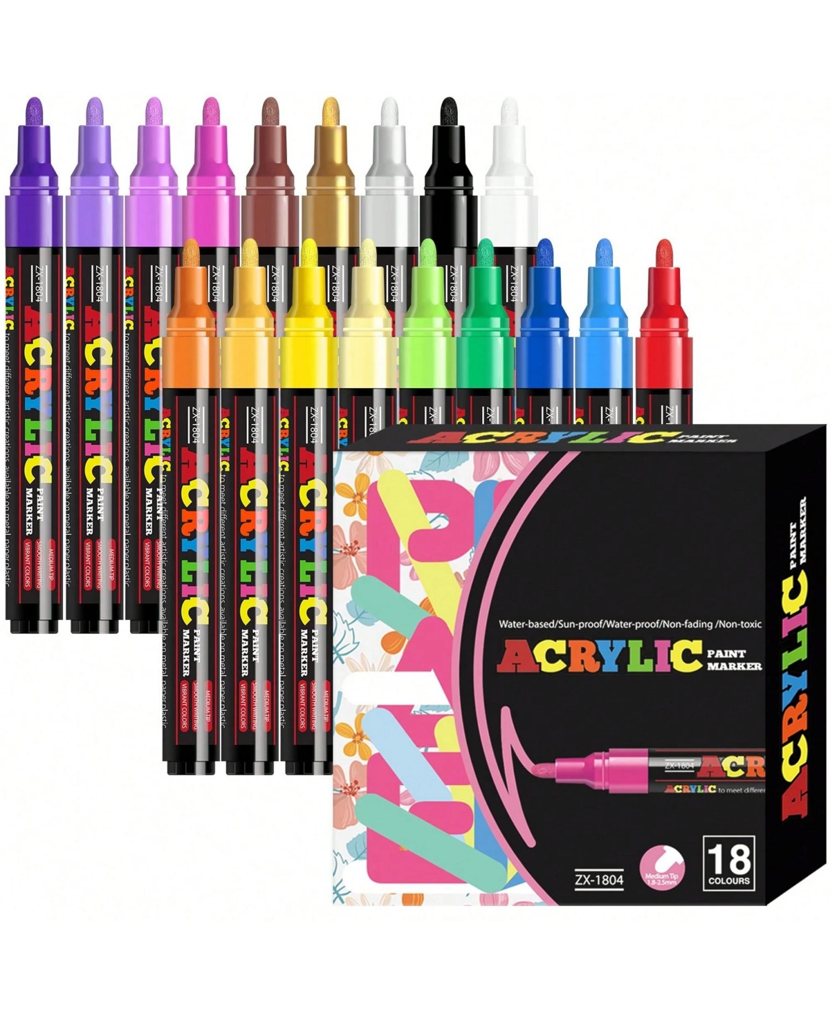 Click here for Htutwoo 18-Color Acrylic Paint Pens Set â Perman... prices