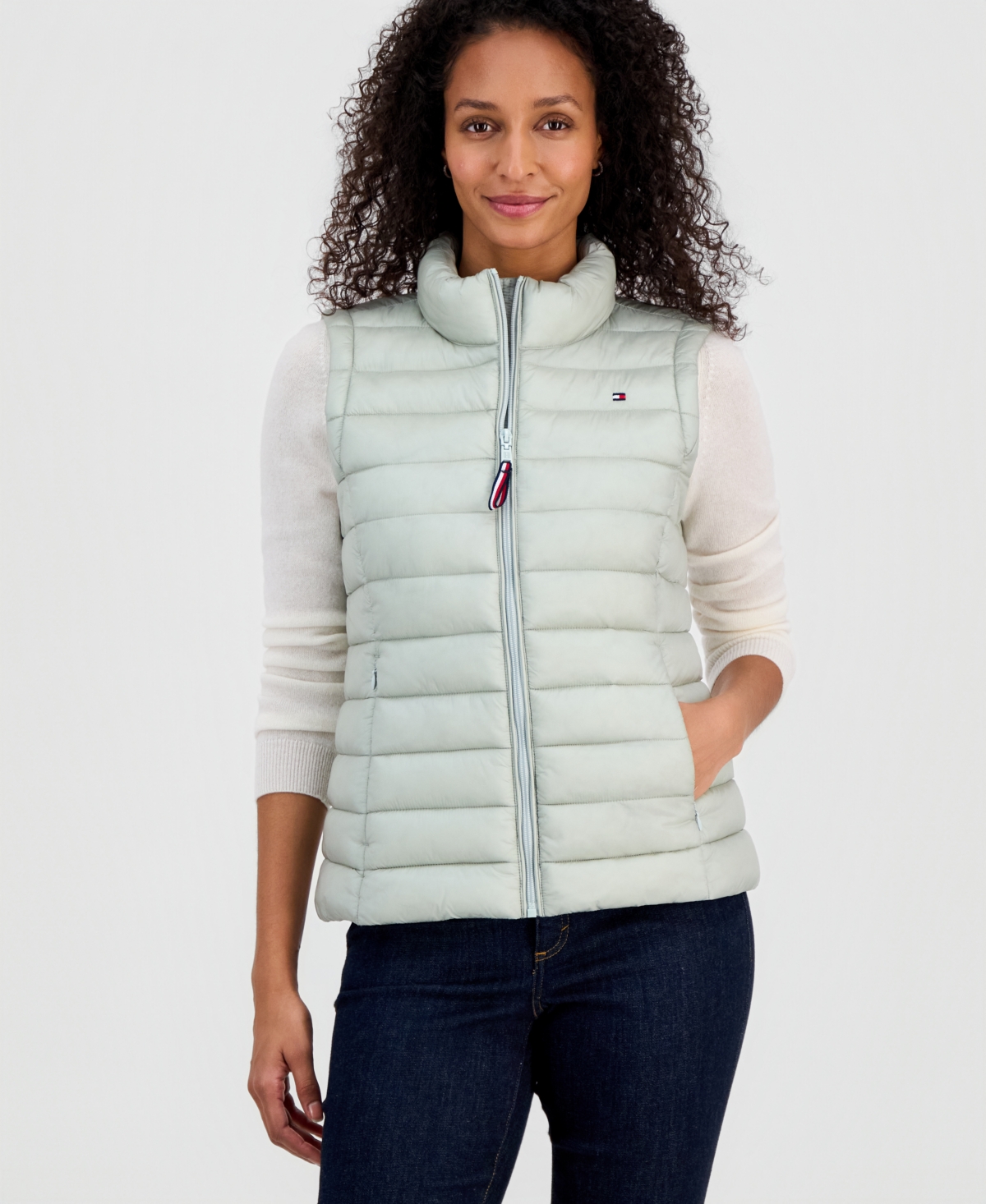 Click here for Tommy Hilfiger Womens Zip-Front Puffer Vest - Seag... prices