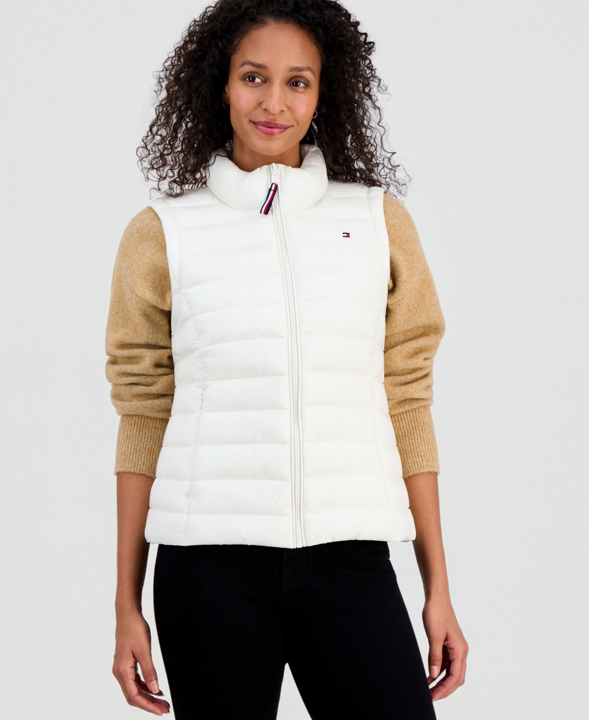 Click here for Tommy Hilfiger Womens Zip-Front Puffer Vest - Ecru prices