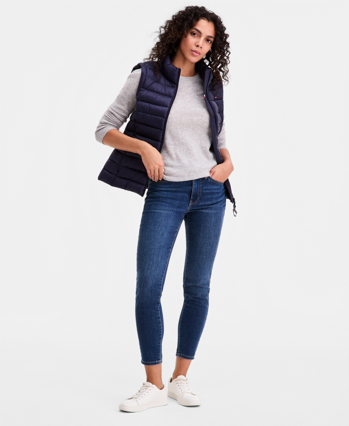 Click here for Tommy Hilfiger Womens Zip-Front Puffer Vest - Navy prices