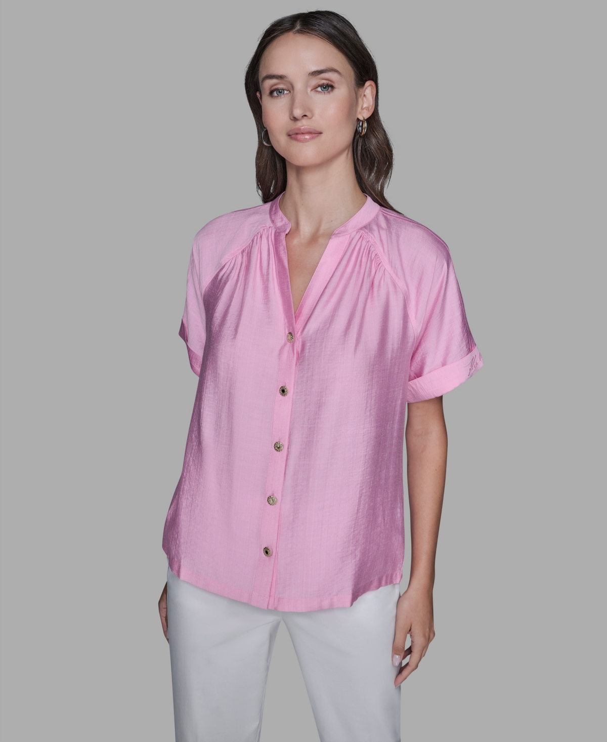 Click here for Karl Lagerfeld Paris Womens Drop Shoulder Top - Pr... prices