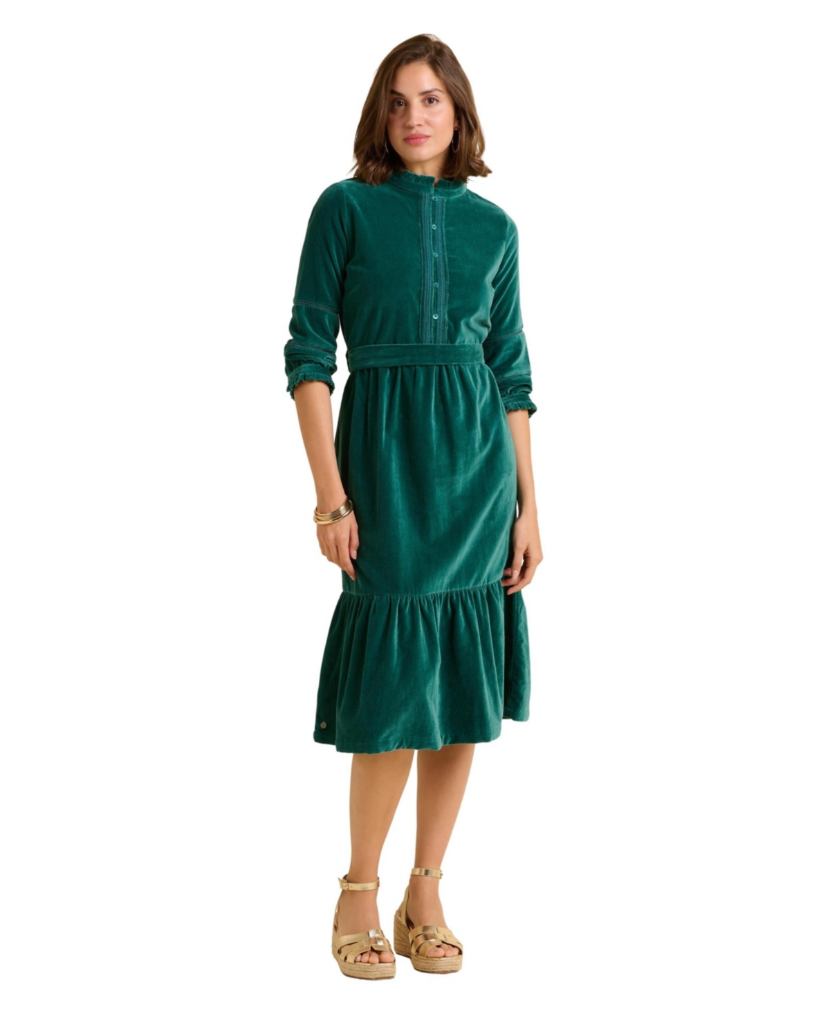 Click here for Brakeburn Womens Starry 3/4 Sleeve High Neck Midi... prices