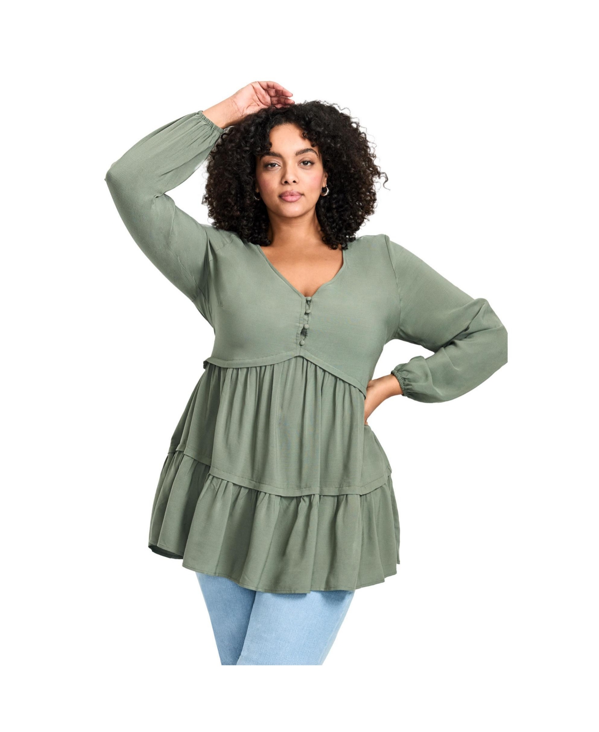 Click here for Avenue Womens Tilly Long Sleeve Tunic - Olive prices