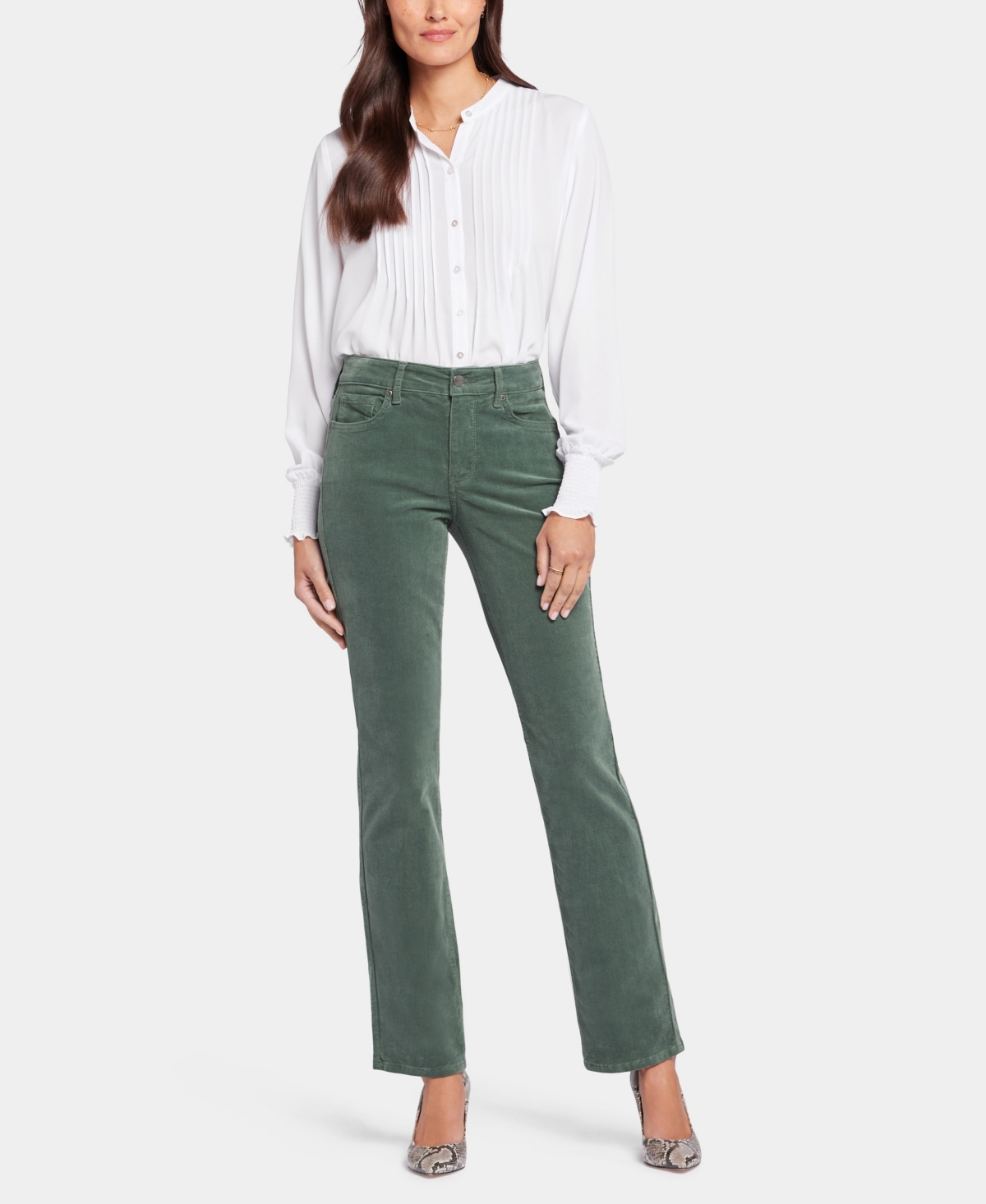 Click here for Nydj Womens Corduroy Marilyn Straight Jeans - Sage... prices