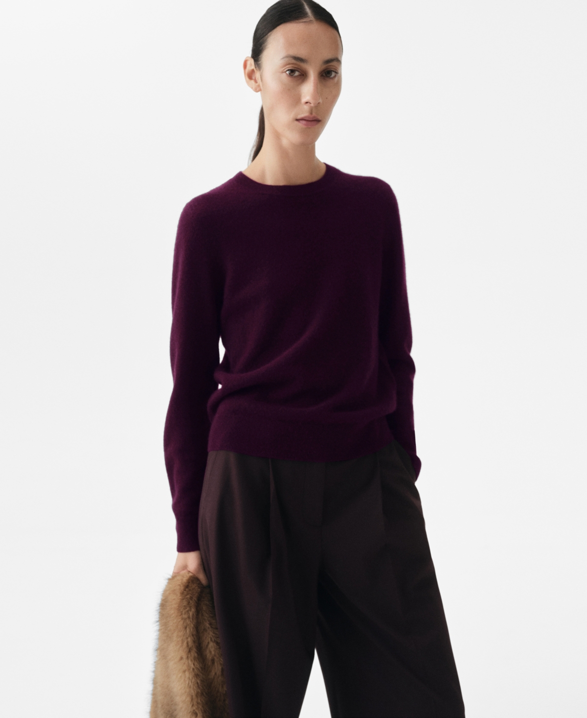 Click here for Mango Womens Cashmere Sweater - Wine prices