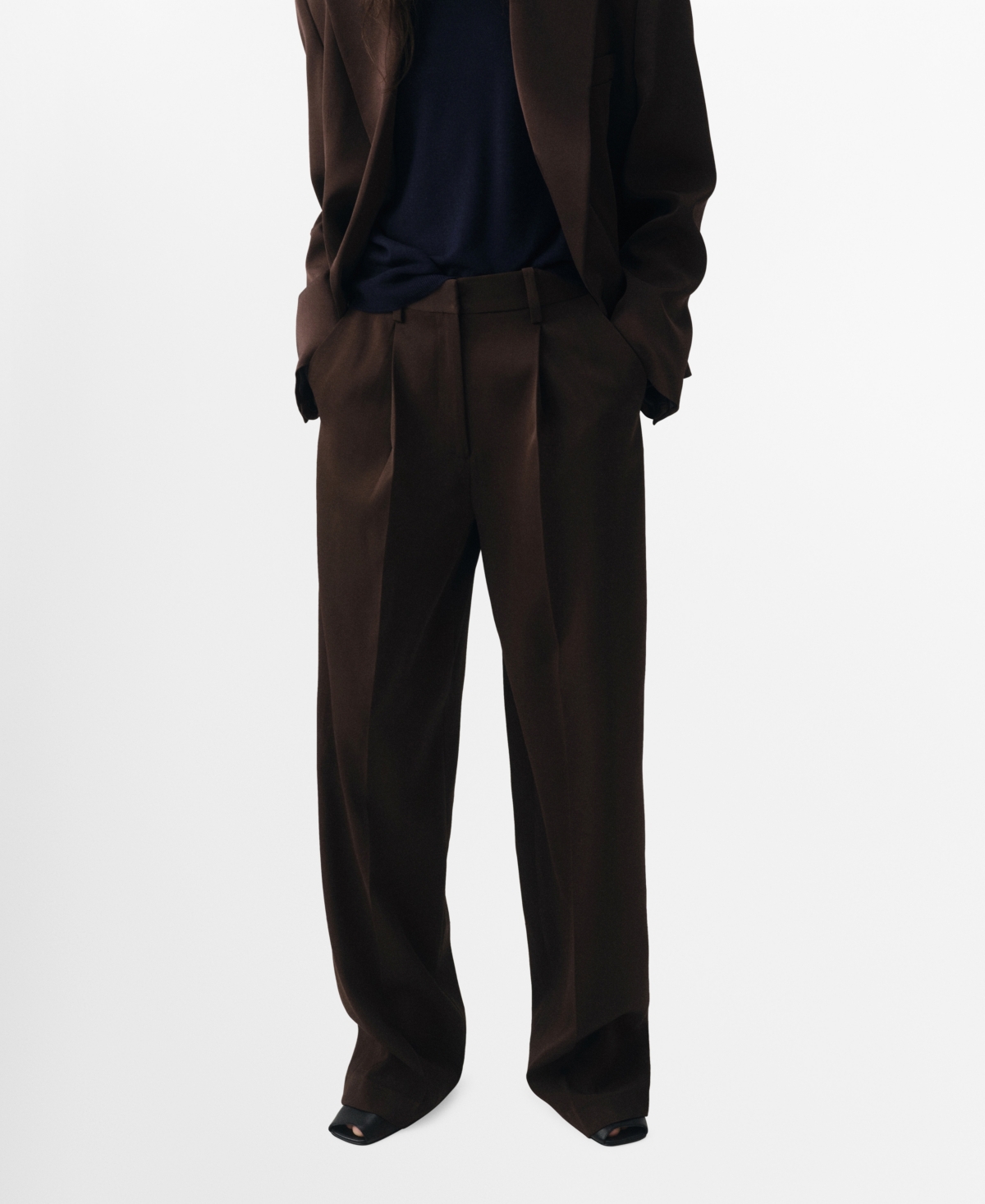 Click here for Mango Womens Pleated Straight-Leg Suit Pants - Cho... prices