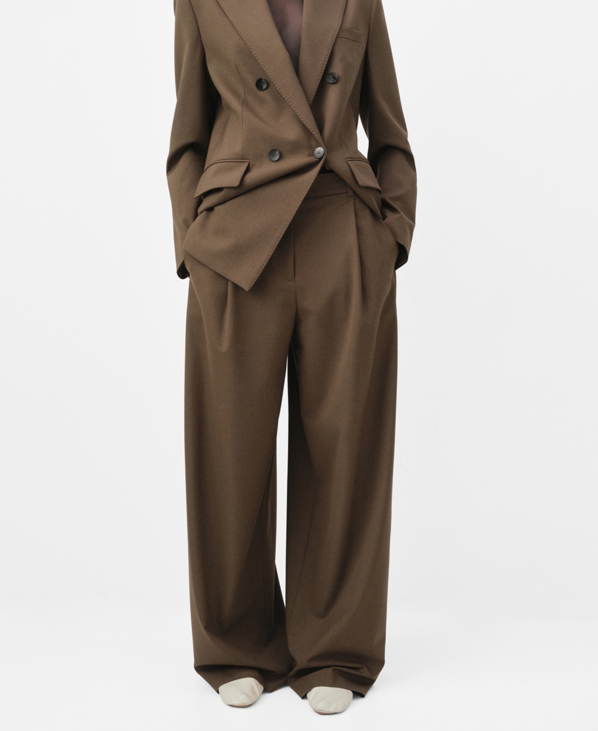 Click here for Mango Womens Pleated Straight-Leg Suit Pants - Med... prices
