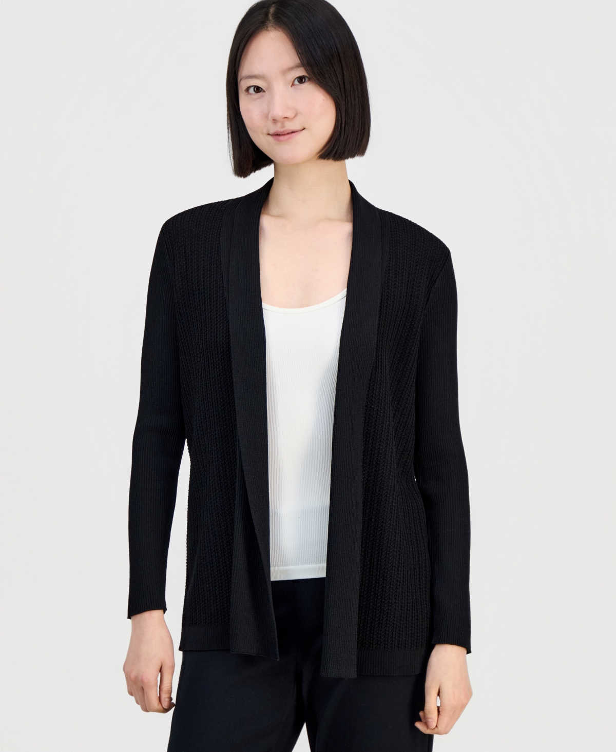 Click here for Anne Klein Womens Long-Sleeve Open-Front Cardigan... prices