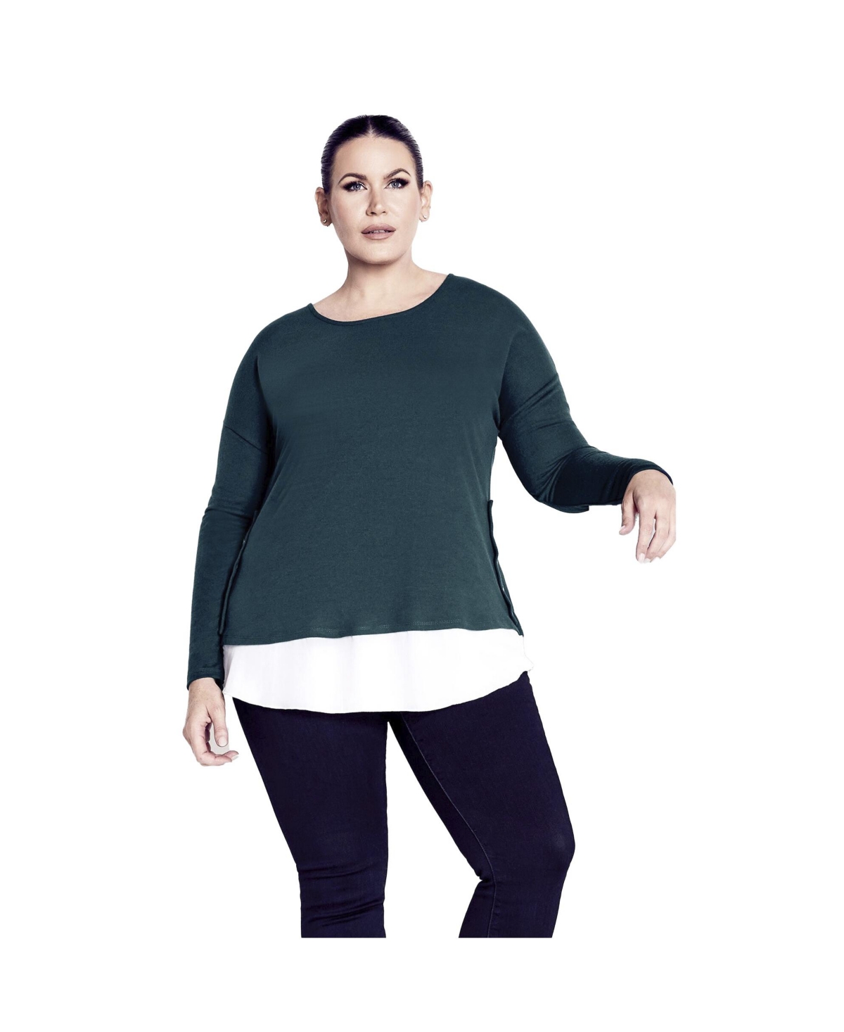 Click here for Avenue Womens Dakota Duet Top - Jewel green prices