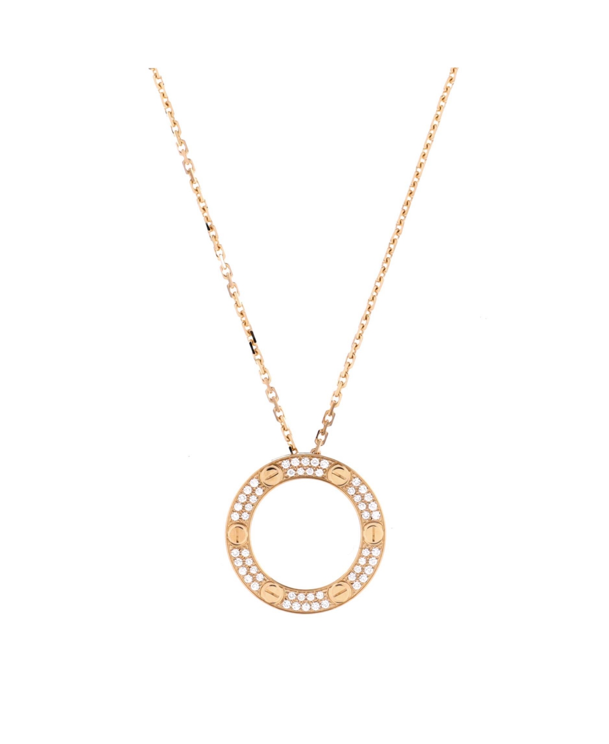 Click here for Pre-Owned Cartier Pave Love Pendant Necklace - 18k... prices