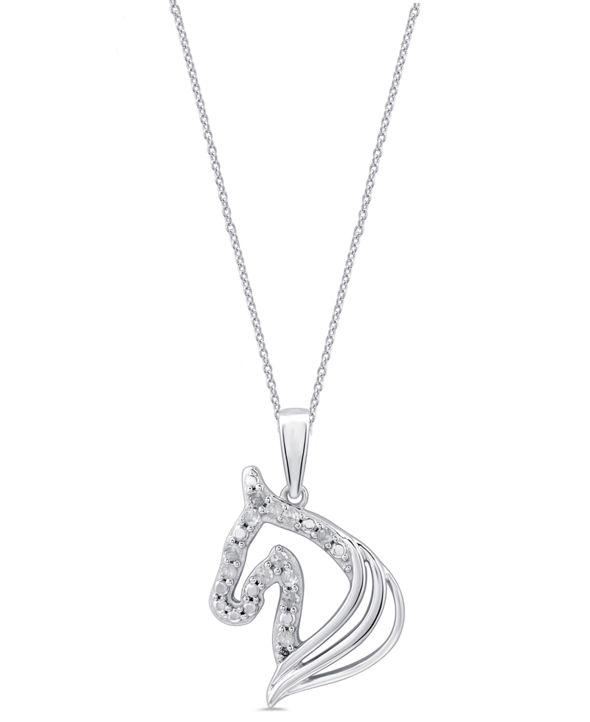 Click here for Macys Diamond Horse Pendant Necklace (1/10 ct. t.w... prices