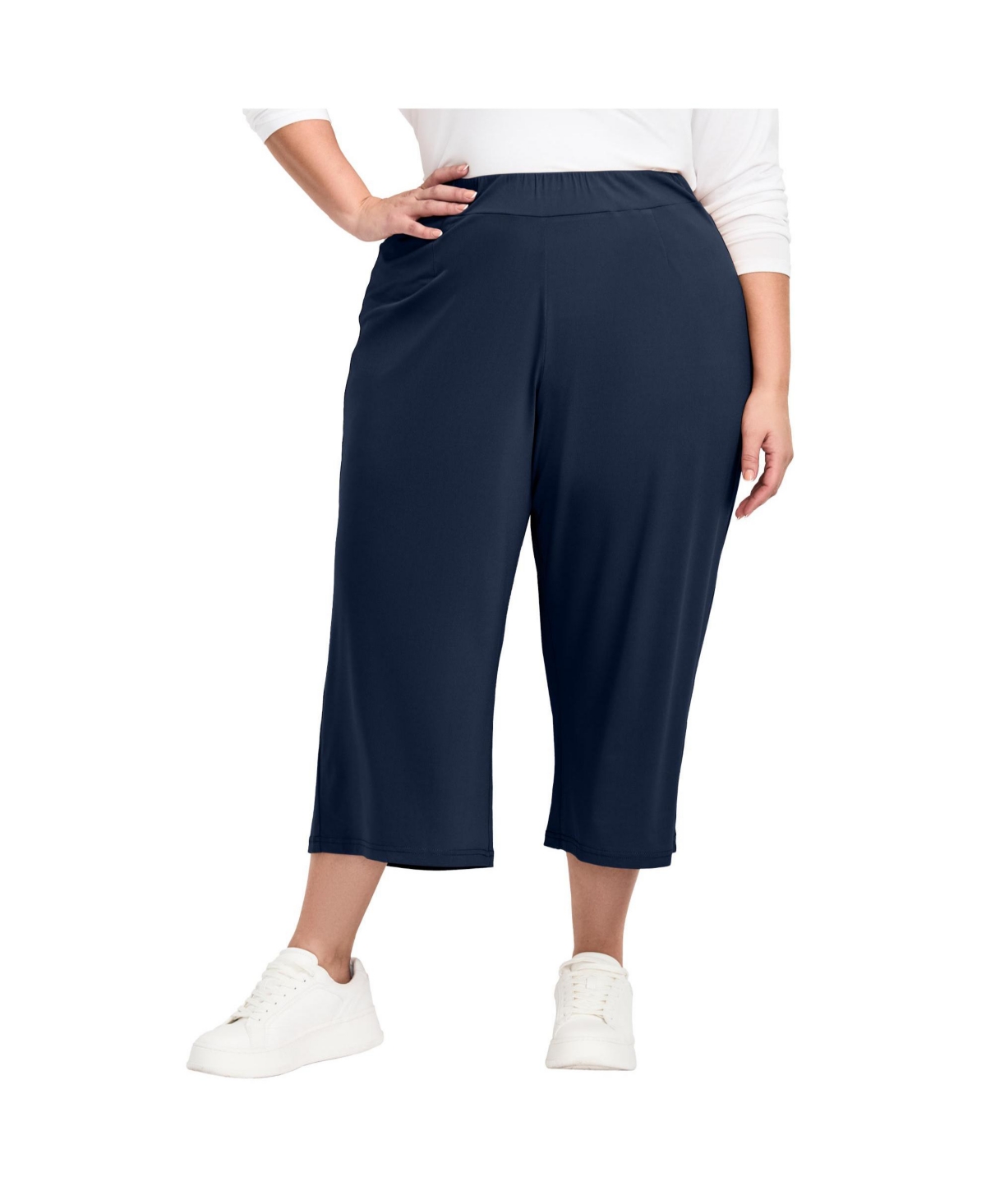 Click here for Avenue Womens Audrey Crop Pant - Navy prices