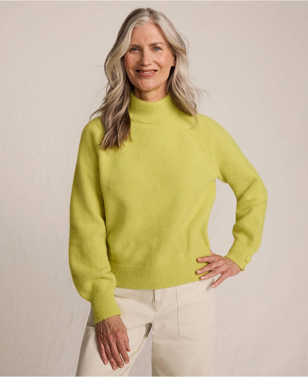 Click here for Lands End Womens Fuzzy Turtleneck Lantern Sleeve S... prices