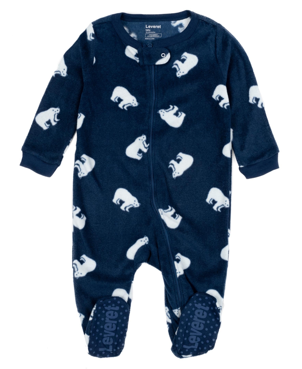 Click here for Leveret Kids Footed Fleece Holiday Pajamas - Polar... prices