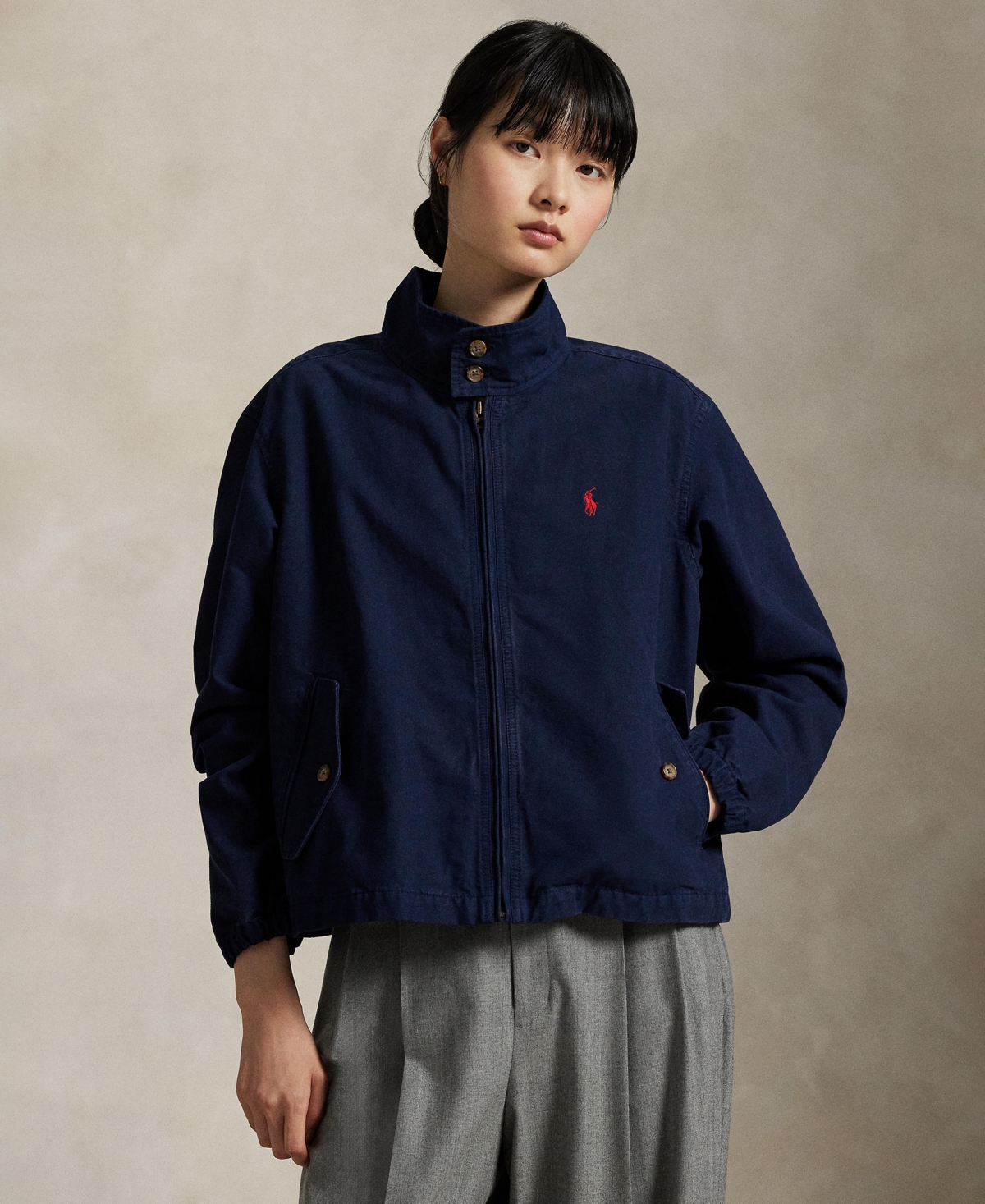 Click here for Polo Ralph Lauren Womens Canvas Stand Collar Jacke... prices