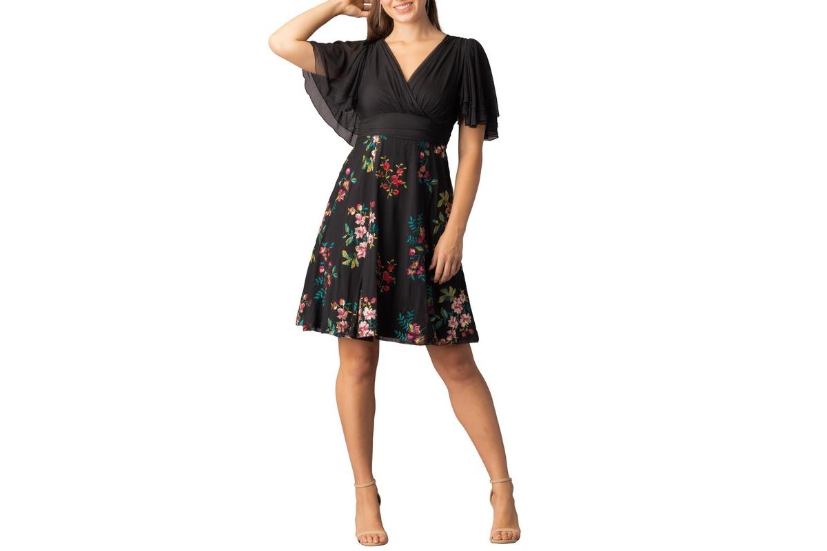 Click here for Kiyonna Womens Lillian Embroidered Mesh Midi Cockt... prices