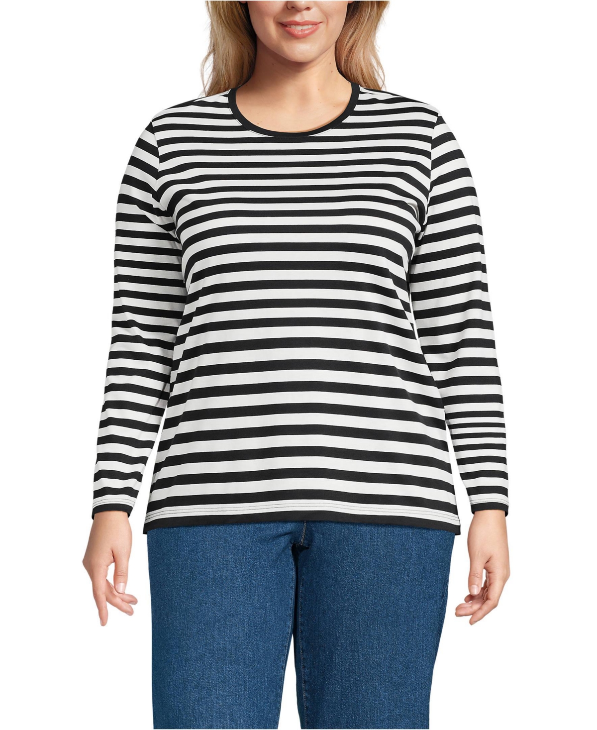 Click here for Lands End Plus Size Relaxed Supima Cotton Long Sle... prices