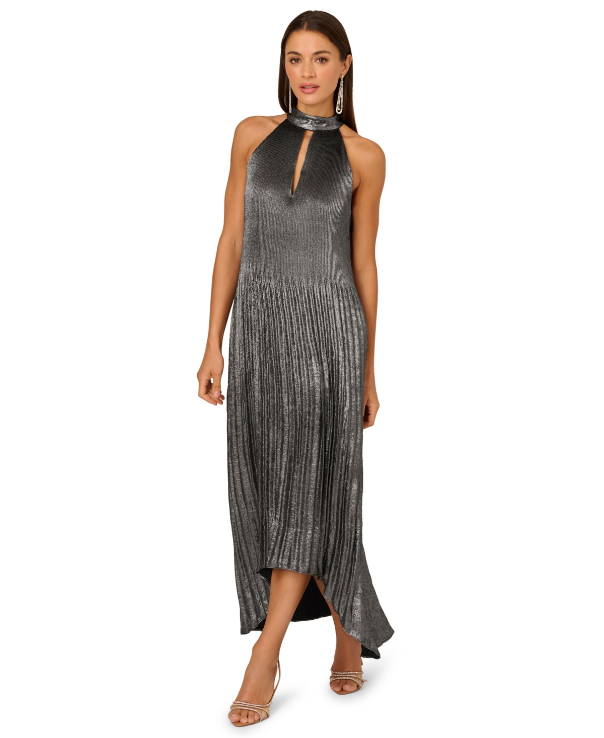 Click here for Adrianna Womens Pleated Mock Neck Ankle Dress - Gu... prices