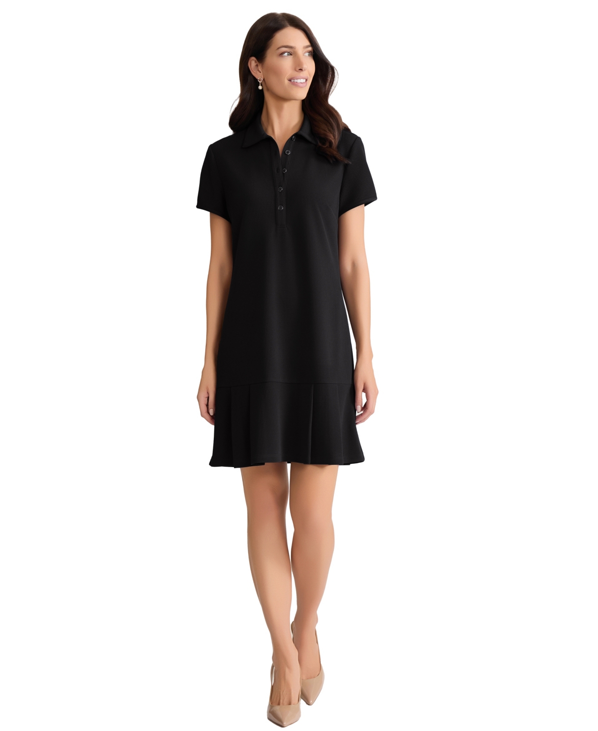 Click here for Jones New York Womens Karolina Pleated Collared Sh... prices