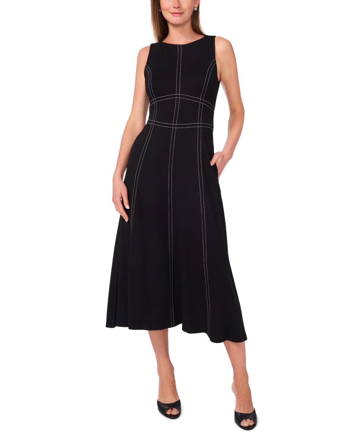 Click here for Msk Womens Sleeveless Midi Dress - Black prices
