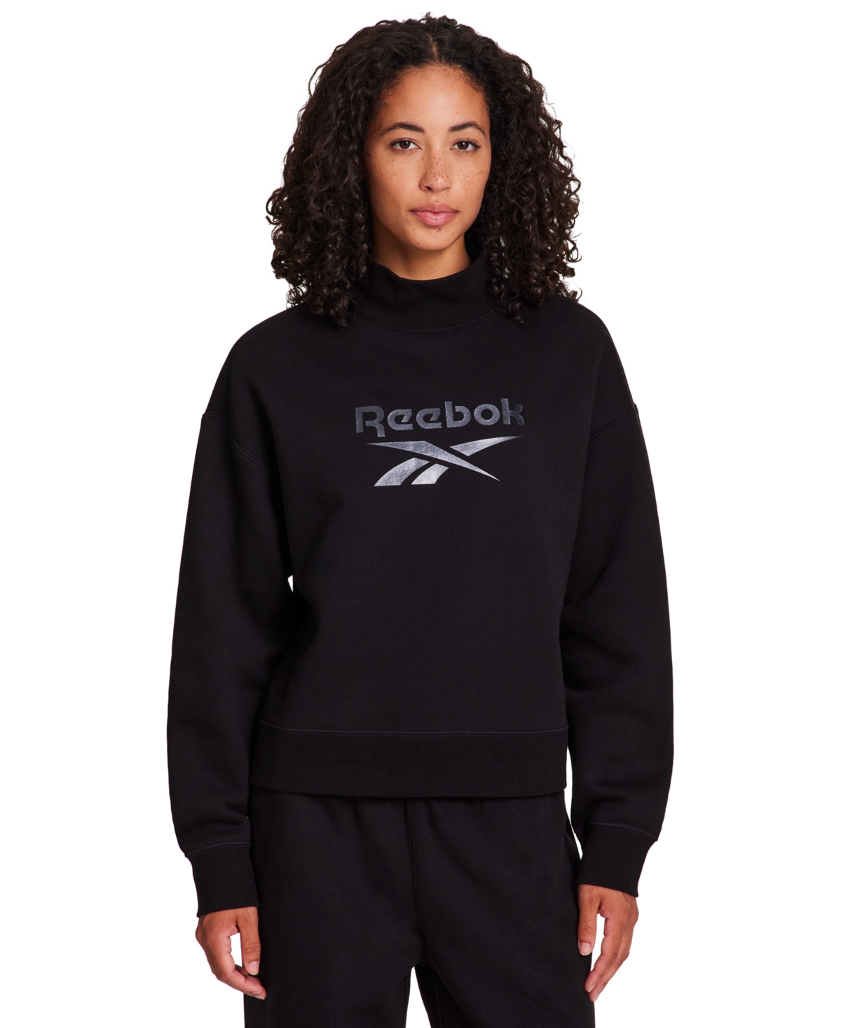 Click here for Reebok Womens Medium Vector Mock Neck Sweatshirt -... prices