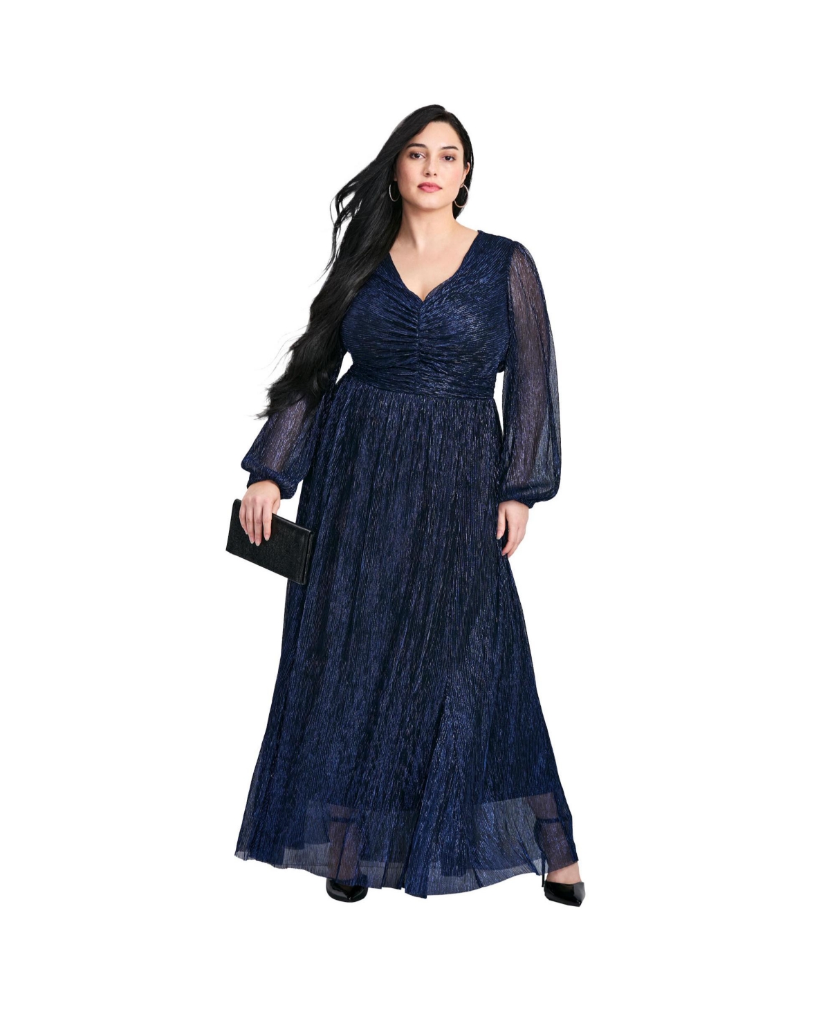 Click here for Avenue Womens Lucia Plisse Maxi Dress - Midnight prices
