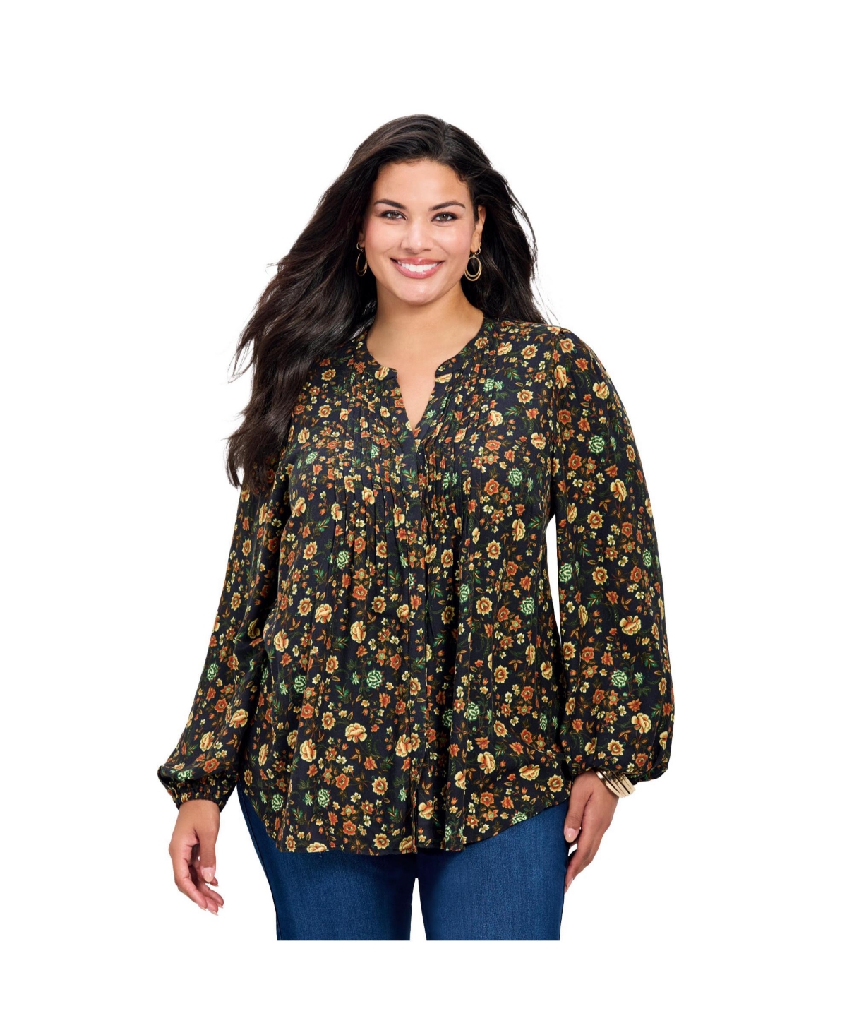 Click here for Avenue Womens Olivia Pintuck Shirt - Jacobean prices