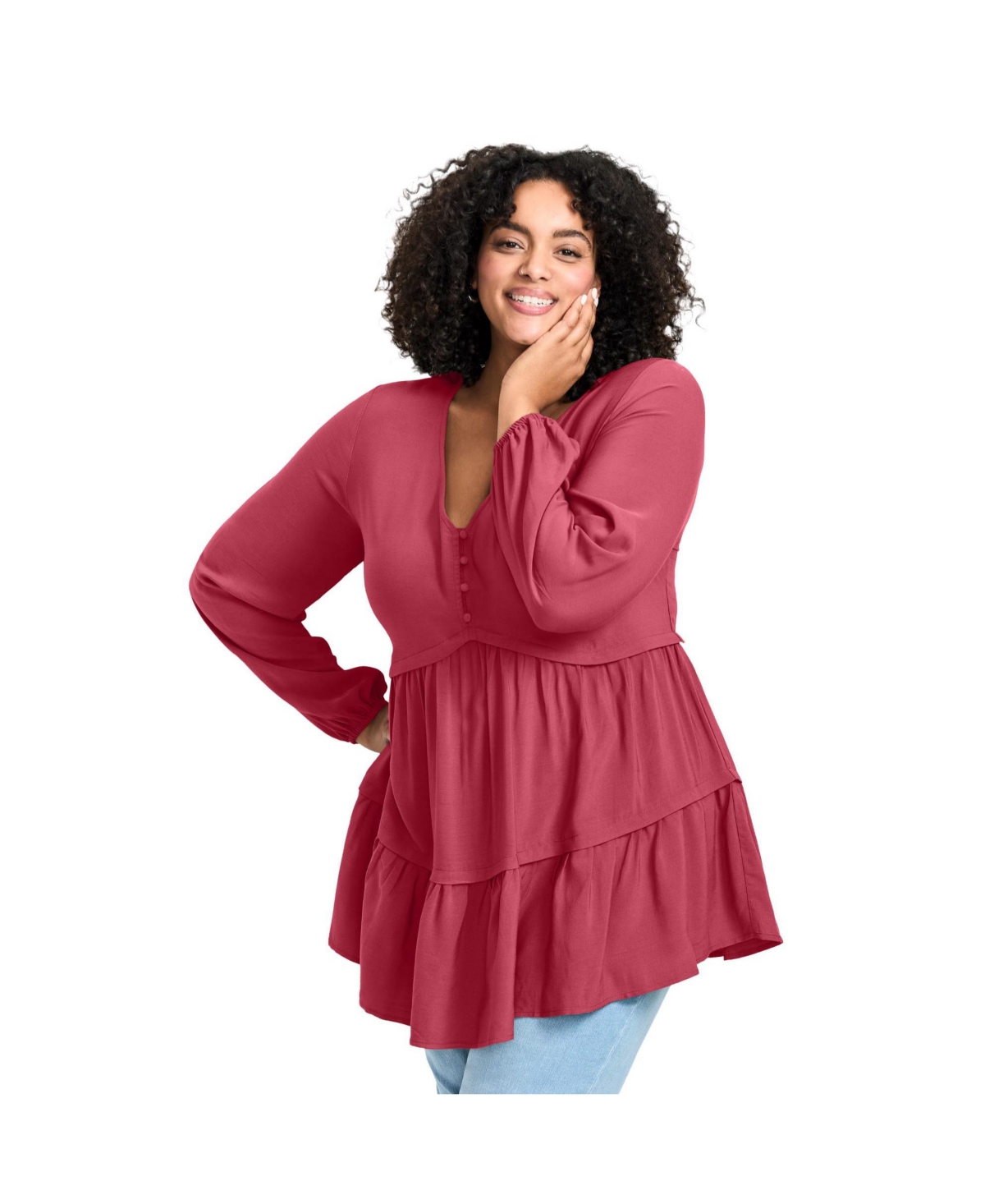 Click here for Avenue Womens Tilly Long Sleeve Tunic - Rosewood prices